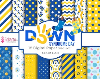 World Down Syndrome Day Digital Paper & Clipart | Awareness PNG JPG ...