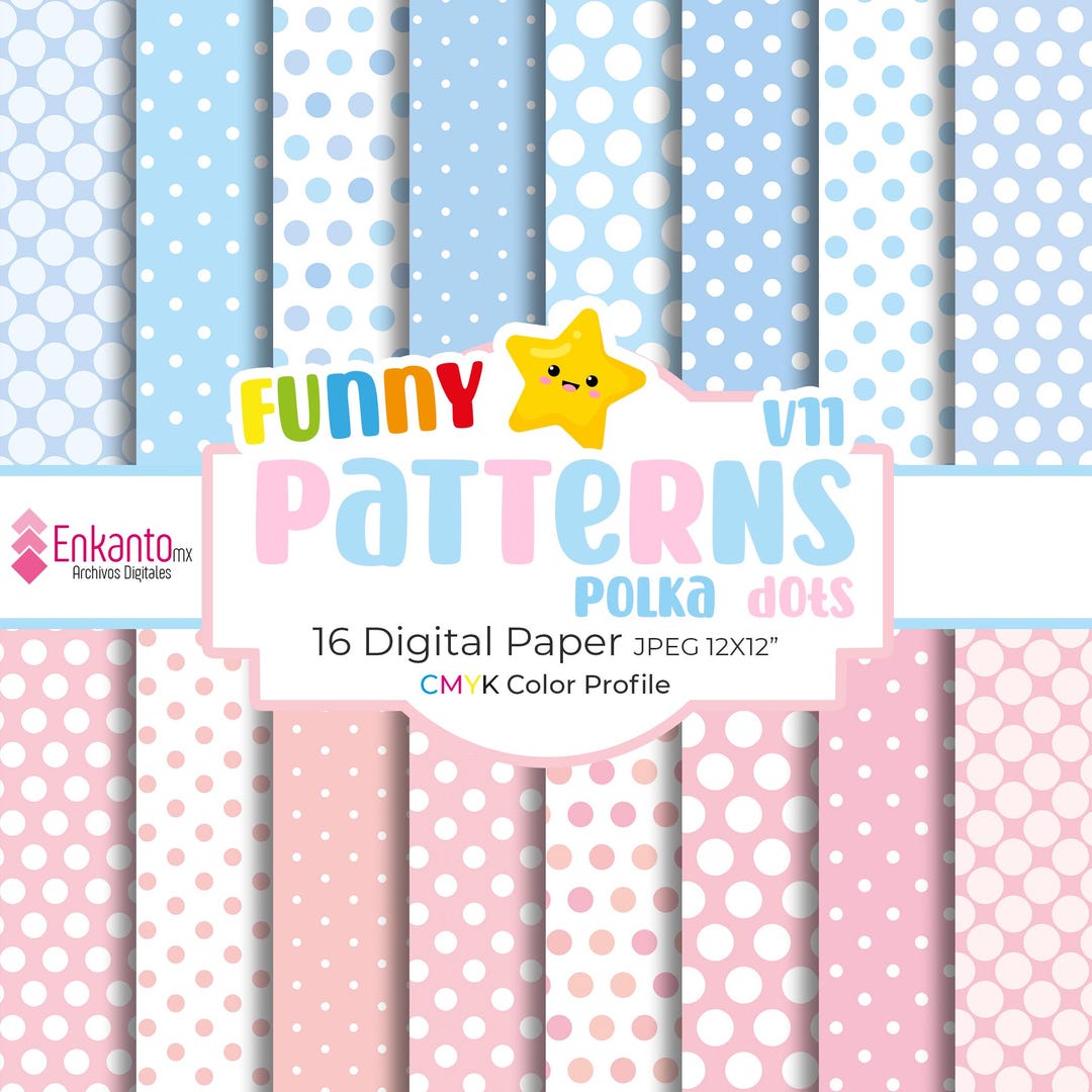 Funny Patterns V11 Digital Paper Polka Dots Instant Download | JPEG - Etsy