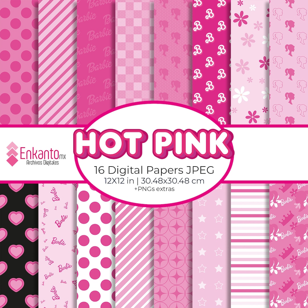 Hot Pink Digital Paper Instant Download | JPEG - Etsy
