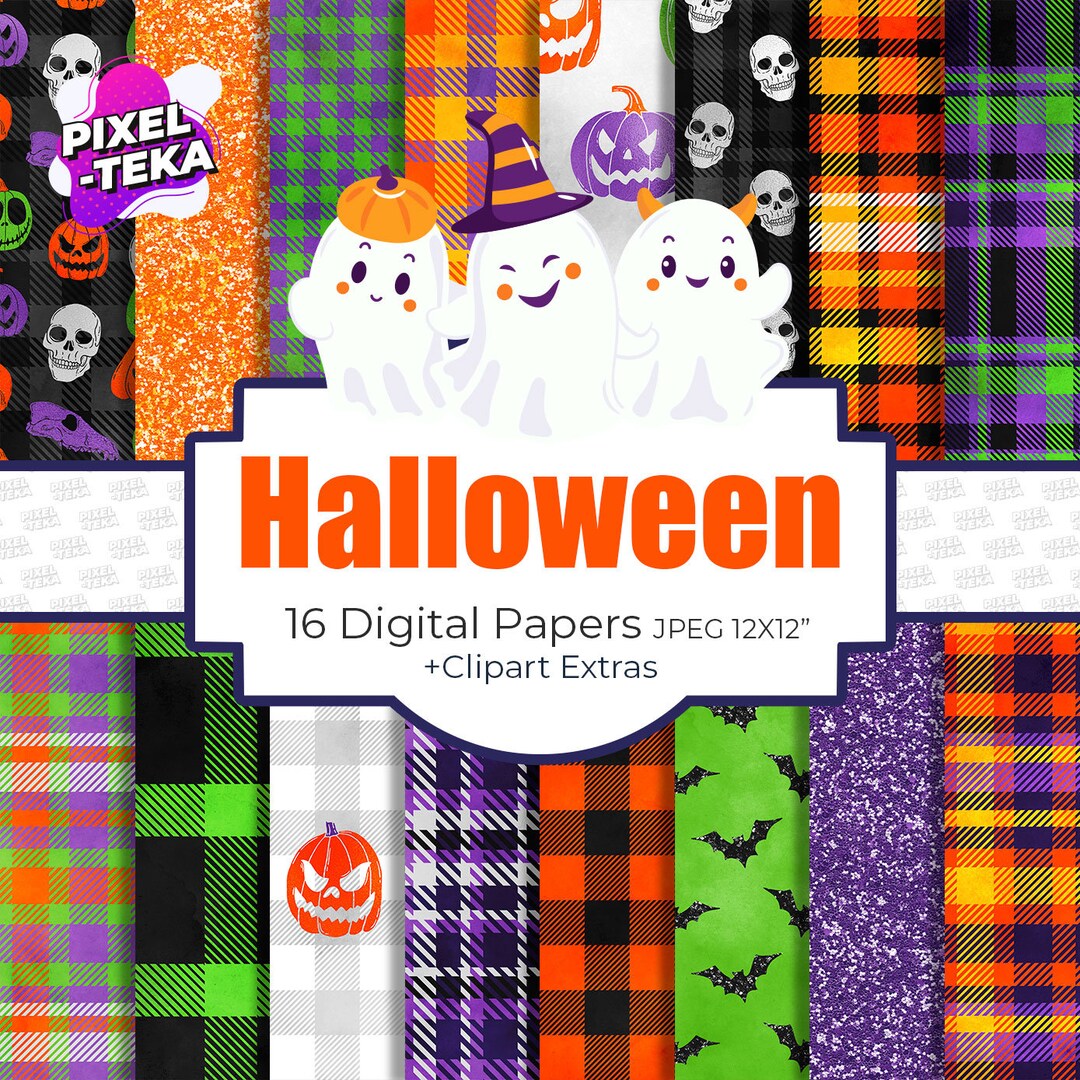 Halloween Digital Paper Clipart Instant Download JPEG - Etsy