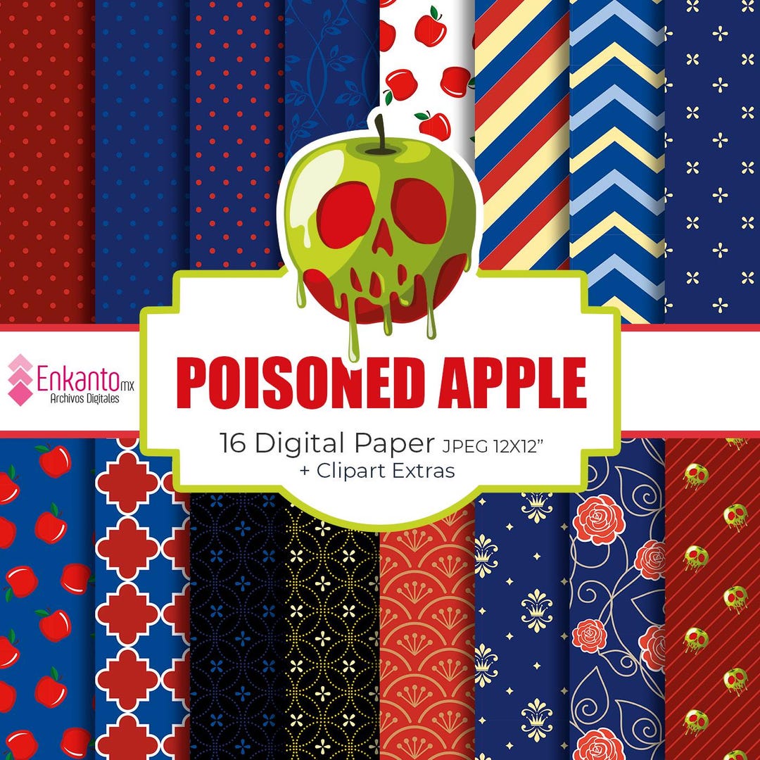 Poisoned Apple Digital Paper + Clipart PNG Instant Download | JPEG - Etsy
