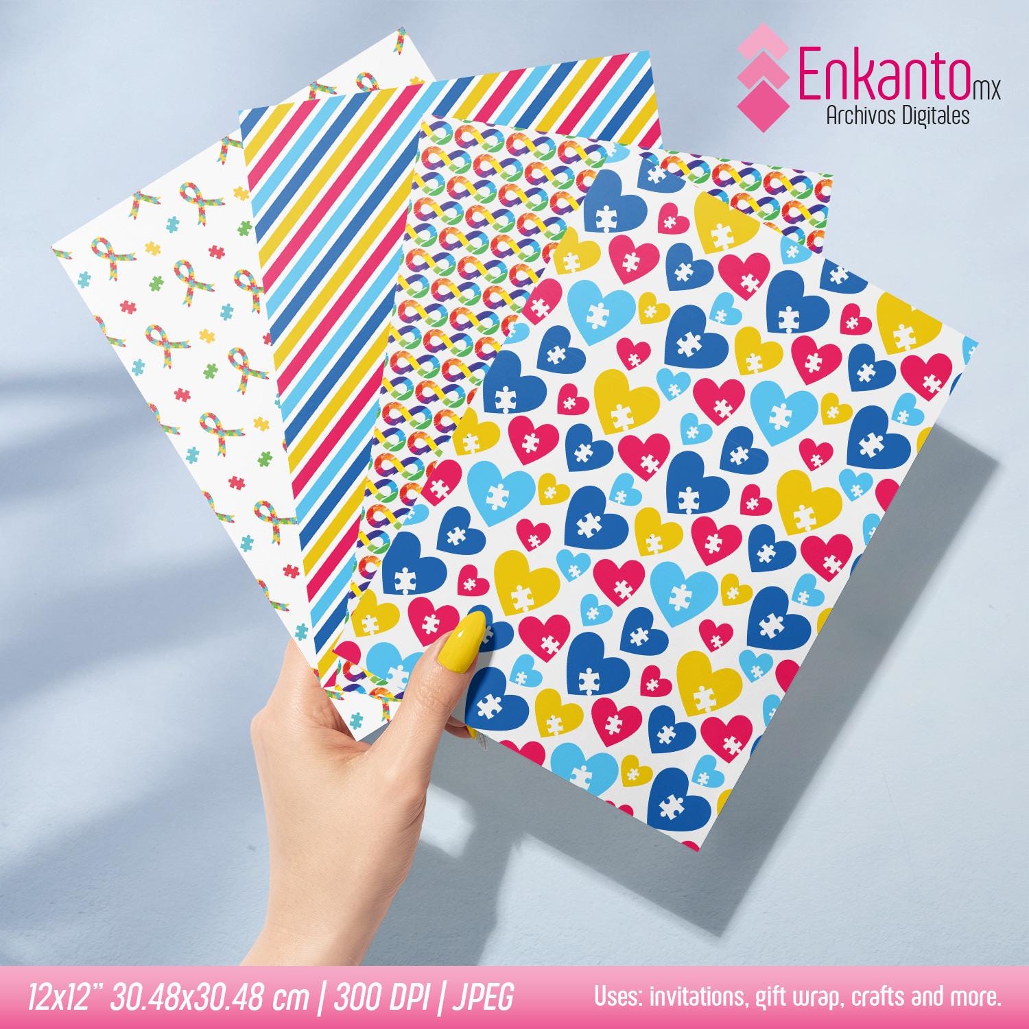 Autism Digital Paper Instant Download | JPEG - Etsy