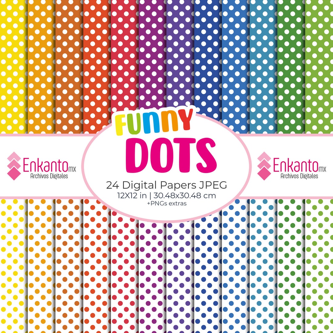 Funny Dots Basic Digital Paper Instant Download | JPEG - Etsy