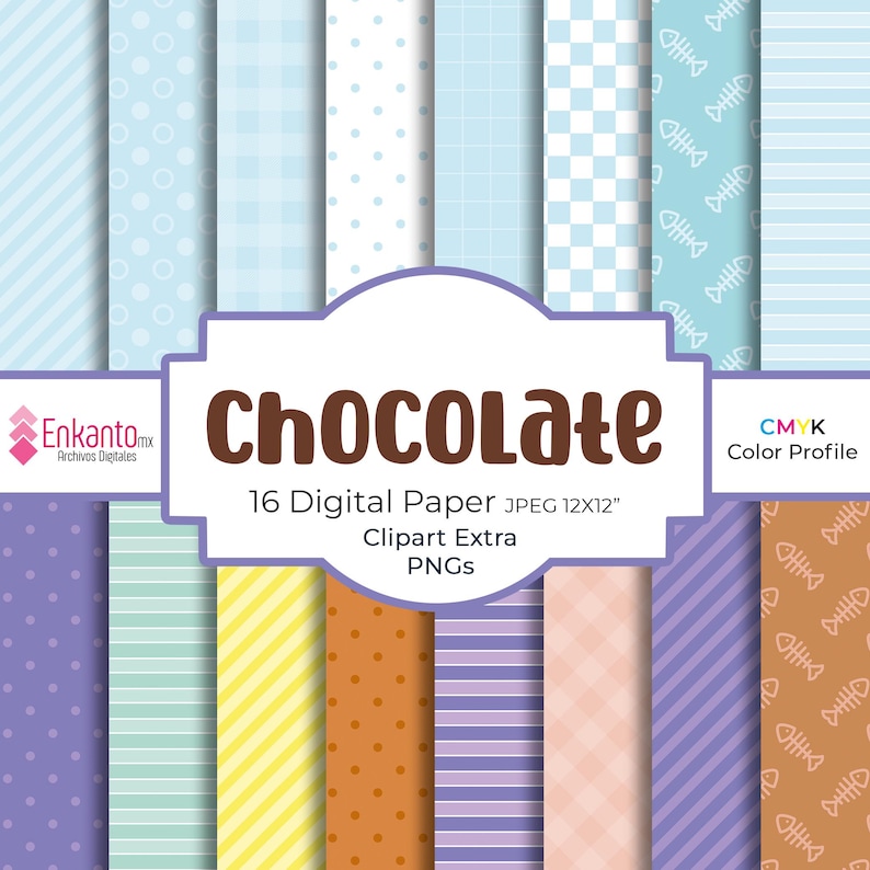 Chocolate Digital Paper + Clipart Instant Download | JPEG - Etsy