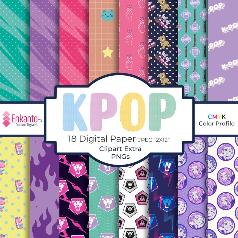 Kpop Digital Paper + Clipart Extra PNG Instant Download | JPEG - Etsy ...