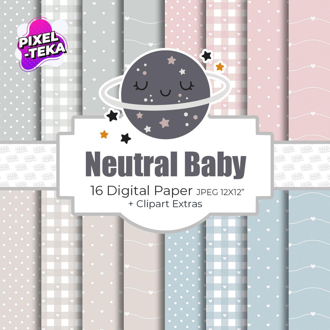 Neutral Babies Digital Paper + Clipart Instant Download | JPEG - Etsy