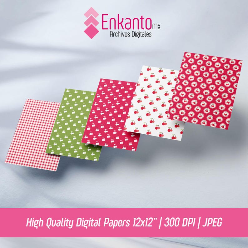 Cherry Digital Paper + Clipart Instant Download | JPEG - Etsy