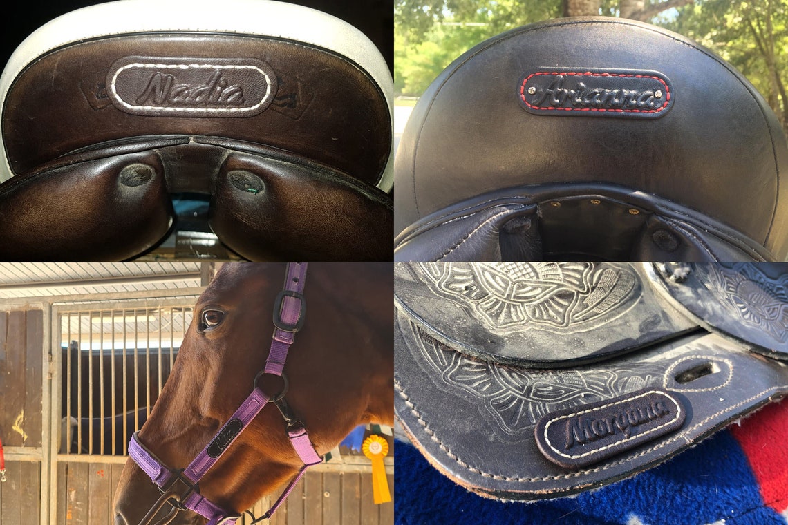Personalized Genuine Leather Tag for Saddle / Tack / Noseband - Horse ...