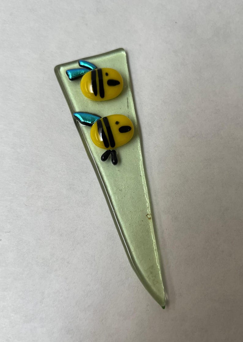 Fused Glass Bee Insect Plant Garden Stake Art - Etsy