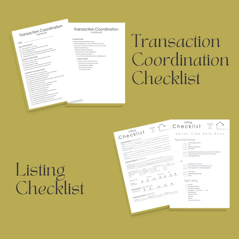 Real Estate Transaction Coordinator Bundle - 6 TC Checklists - Etsy
