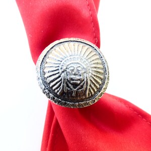 Western Scarf Slide and Tie - Indian Head - Silver Color - Etsy