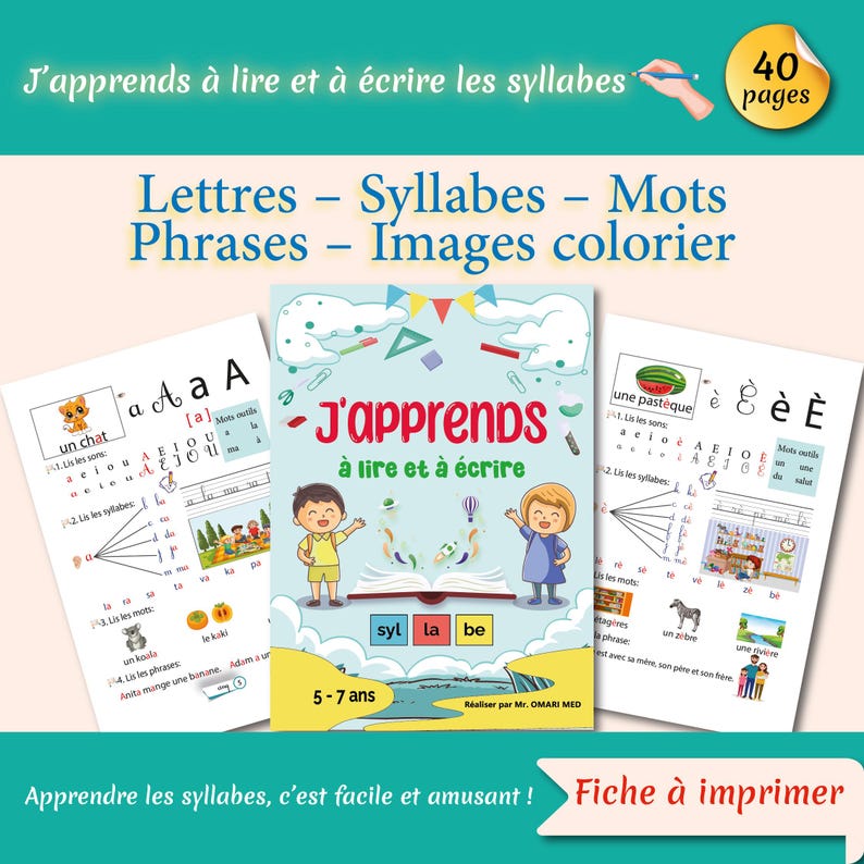 J’apprends à Lire Et écrire Les Syllabes - Etsy