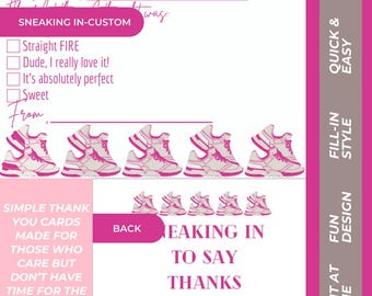 Tween Teen Fill-in-the-blank Simple Modern Sneaker Theme Thank You 5*7 ...