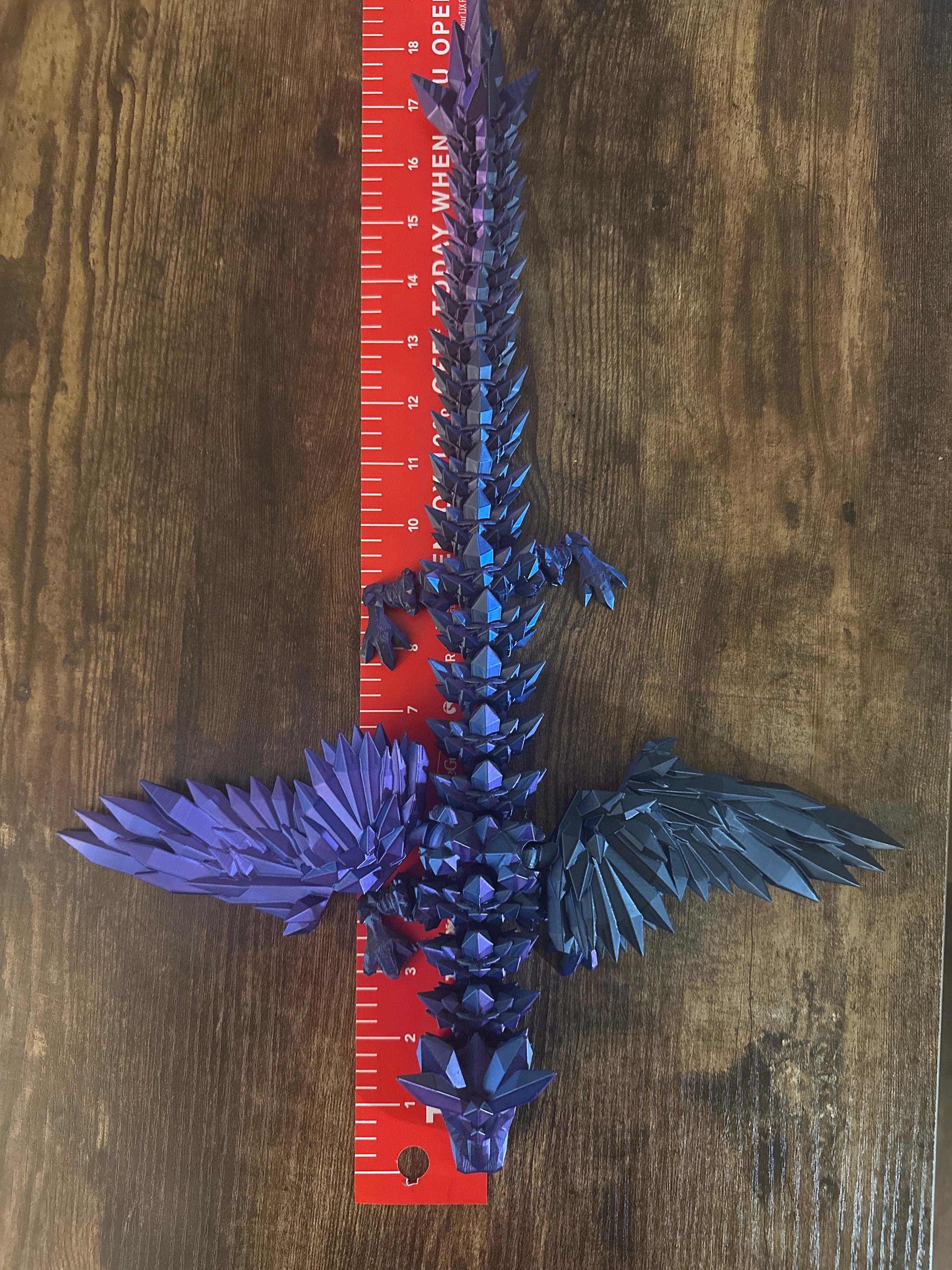 Articulating 3D Printed Winged Crystal Dragon by CINDERWING - Etsy