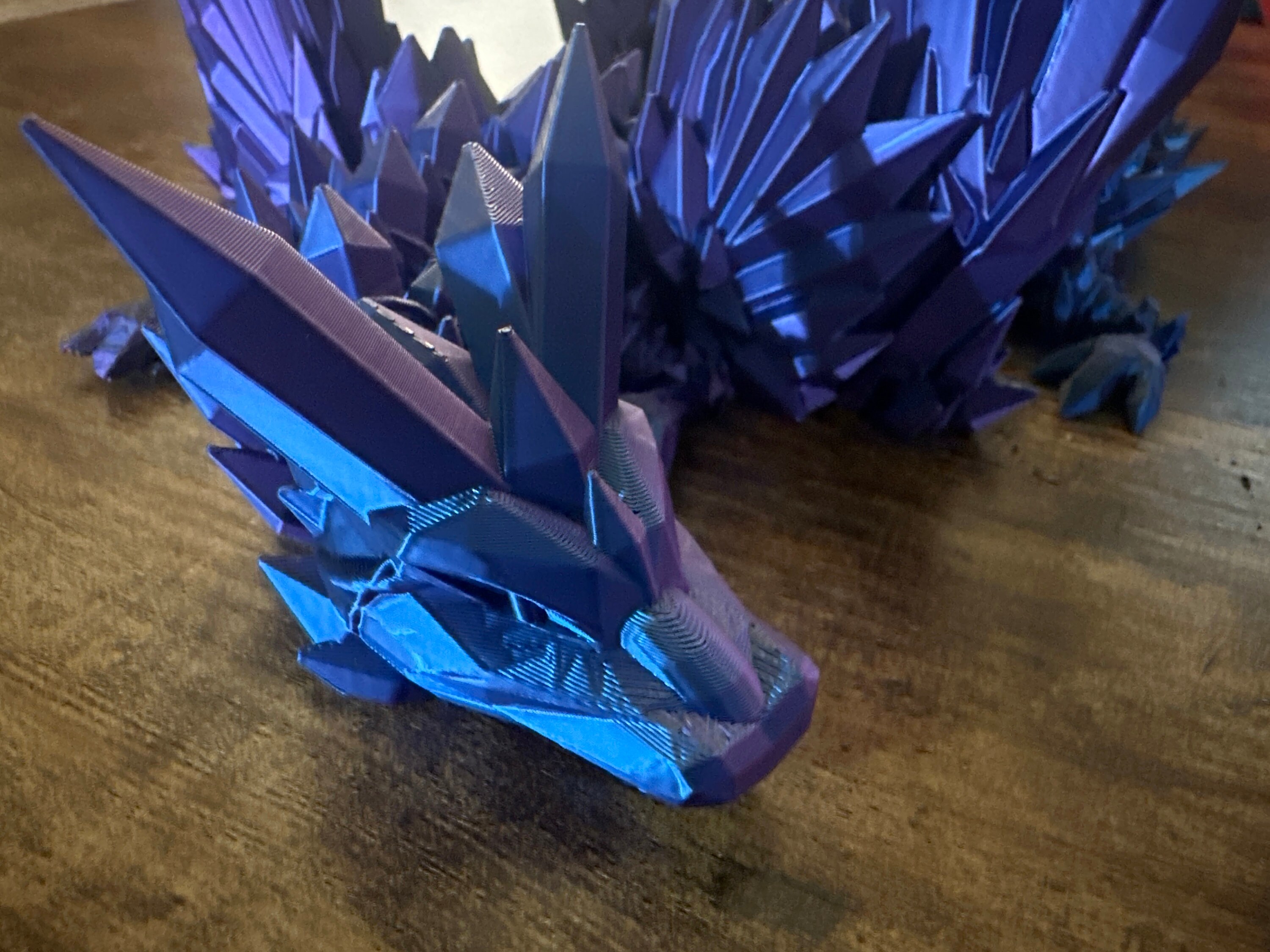 Articulating 3D Printed Winged Crystal Dragon by CINDERWING - Etsy