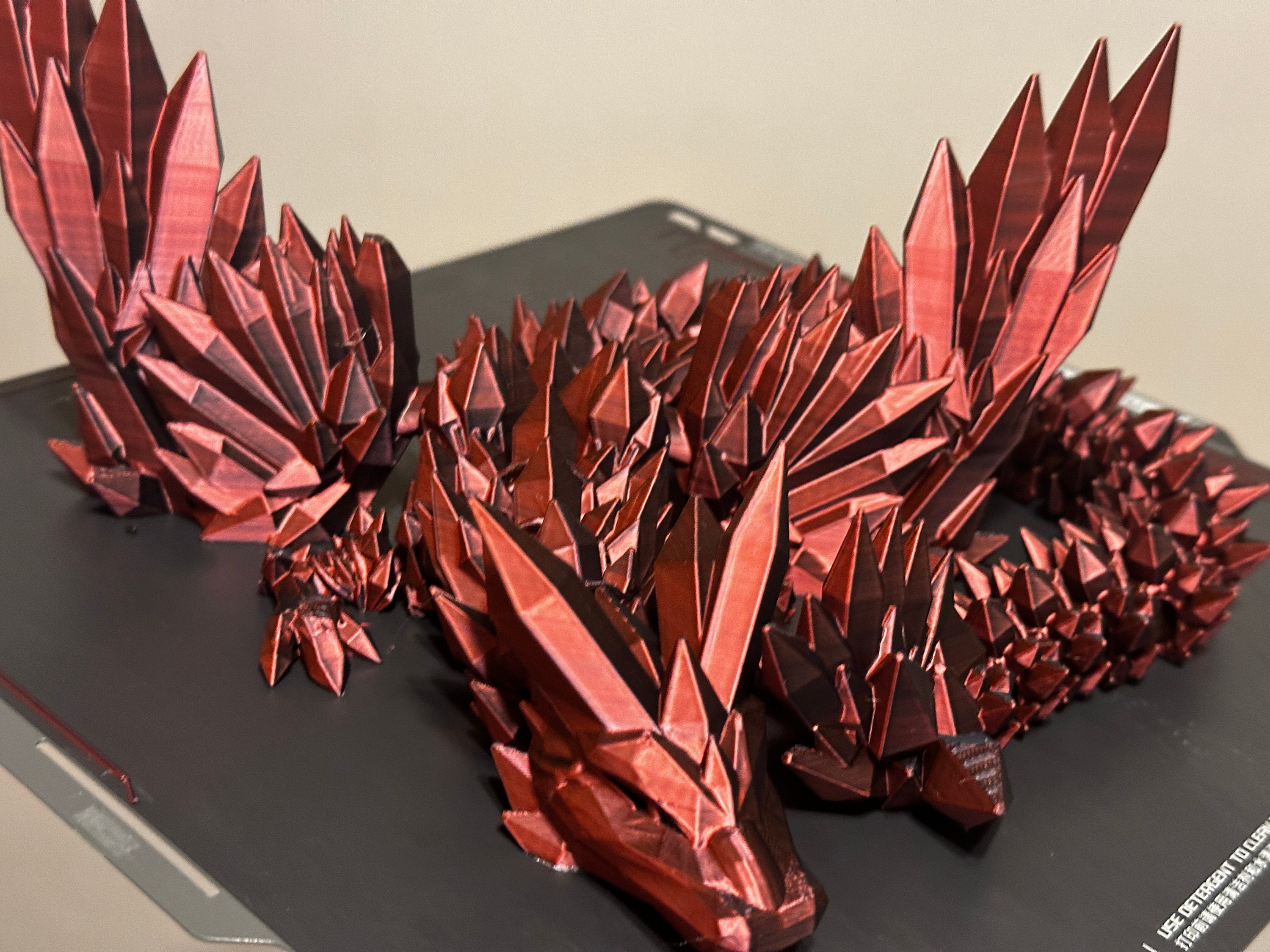 Articulating 3D Printed Winged Crystal Dragon by CINDERWING - Etsy