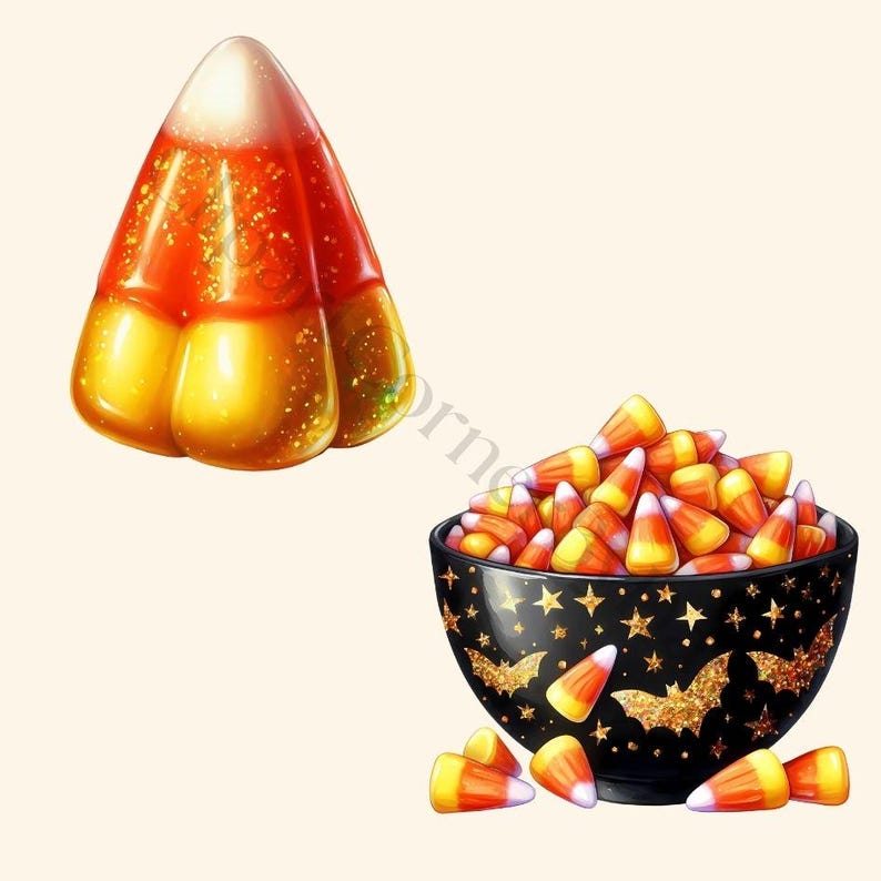 Cute Ghost Pumpkin Candy Corn Clipart, Halloween PNG Bundle, Watercolor ...