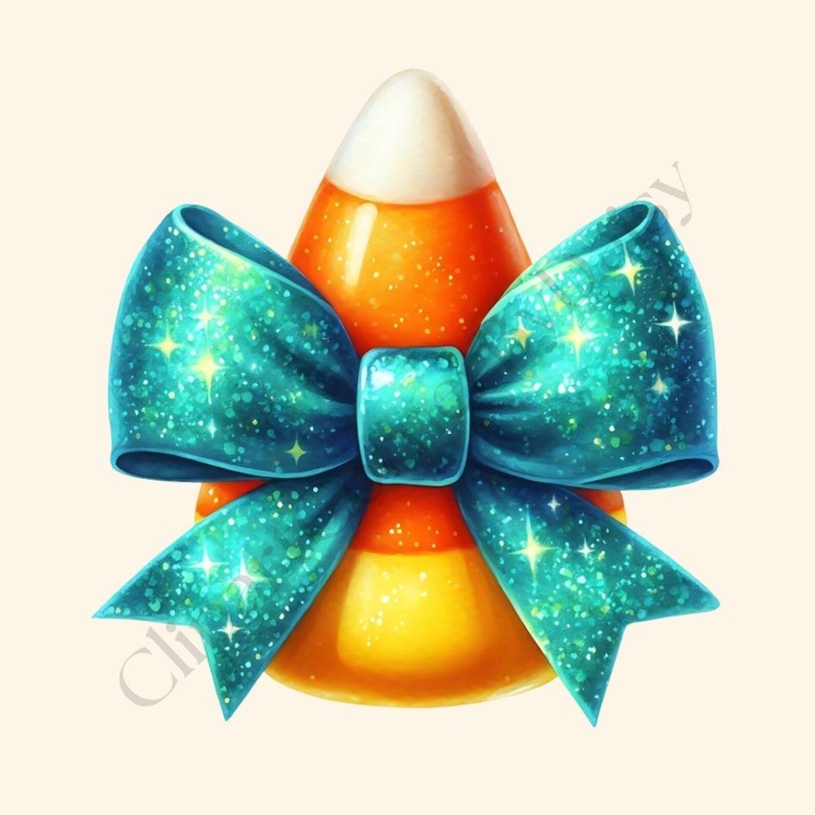 Cute Bow Candy Corn Clipart PNG Bundle, Halloween Sweets Food Clip Art ...