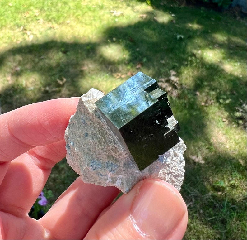 Pyrite Cube on Matrix From Spain, Natural Unpolished Pyrite Cubes Rocks ...