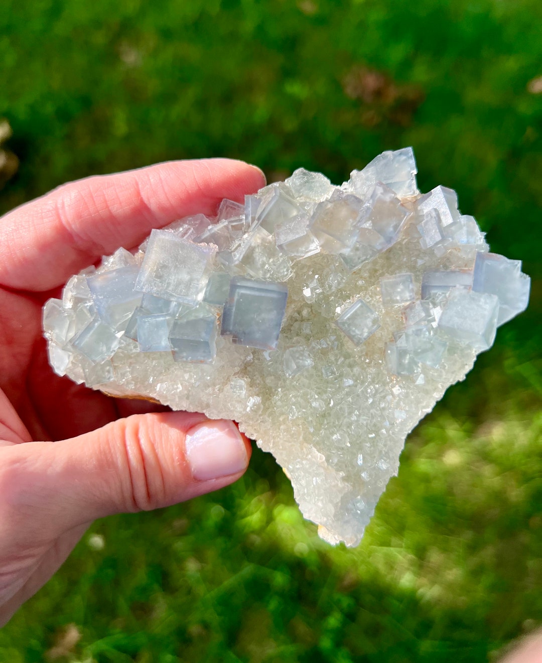 Light Blue Fluorite With Sparkly Quartz on Matrix From Beijing, China ...