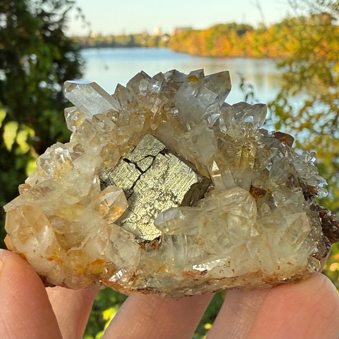 Quartz Cluster With Pyrite and Iron Staining From China Rocks Crystals ...