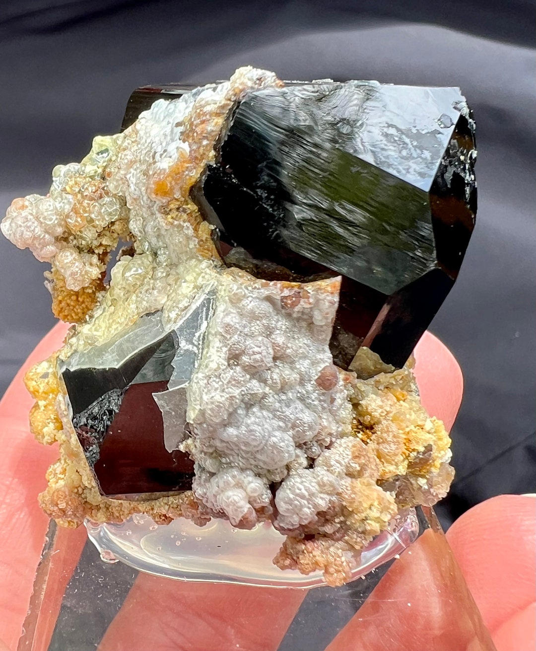 Black Tourmaline With Hyalite Opal From Namibia UV Reactive Rocks ...