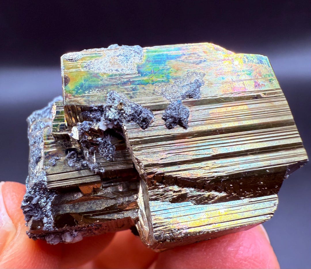 Rainbow Pyrite From Veracruz, Mexico. Naturally Iridescent Minerals ...