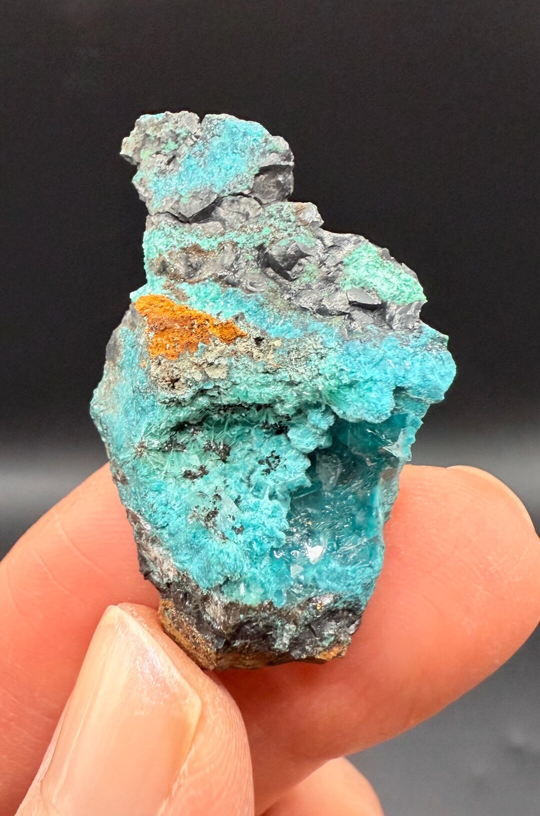 Rosasite With Calcite on Limonite From Mexico. Rocks Minerals Crystals ...