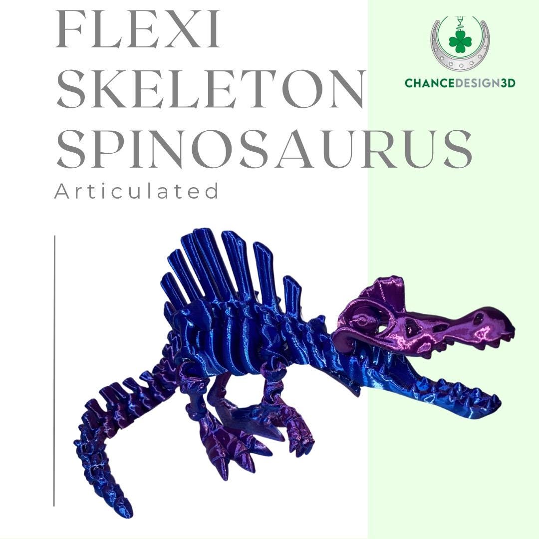 Spinosaurus Skeleton - 3D Printed - Articulated - Sensory/fidget Toy ...