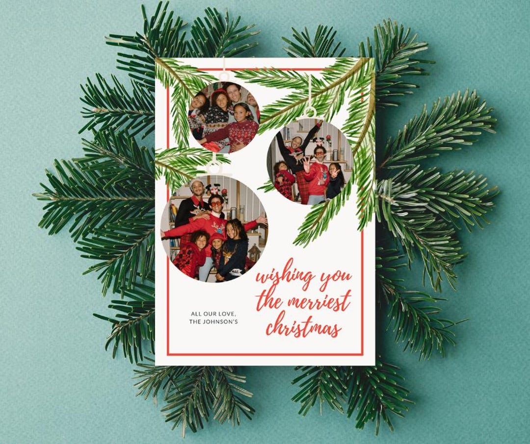 A Mid Century Christmas Card - Multi Photo - Etsy