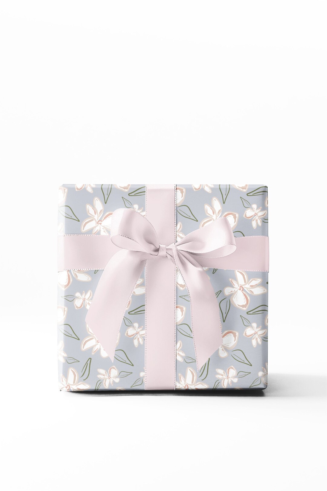 White Magnolia Sketch Wrapping Paper Sheet - Etsy