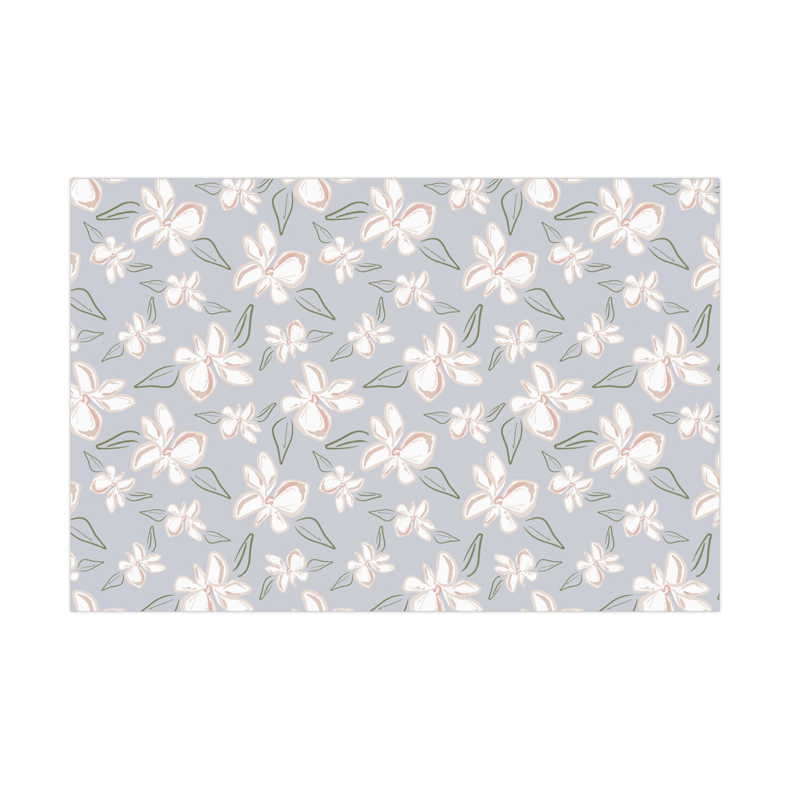White Magnolia Sketch Wrapping Paper Sheet - Etsy