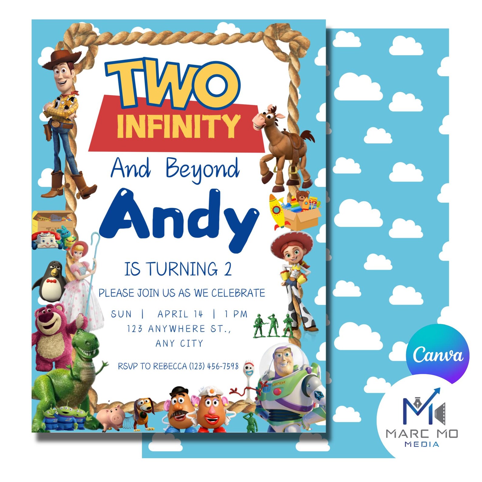 Two Infinity & Beyond Invitation | Toy Story Inspired Birthday Invite ...