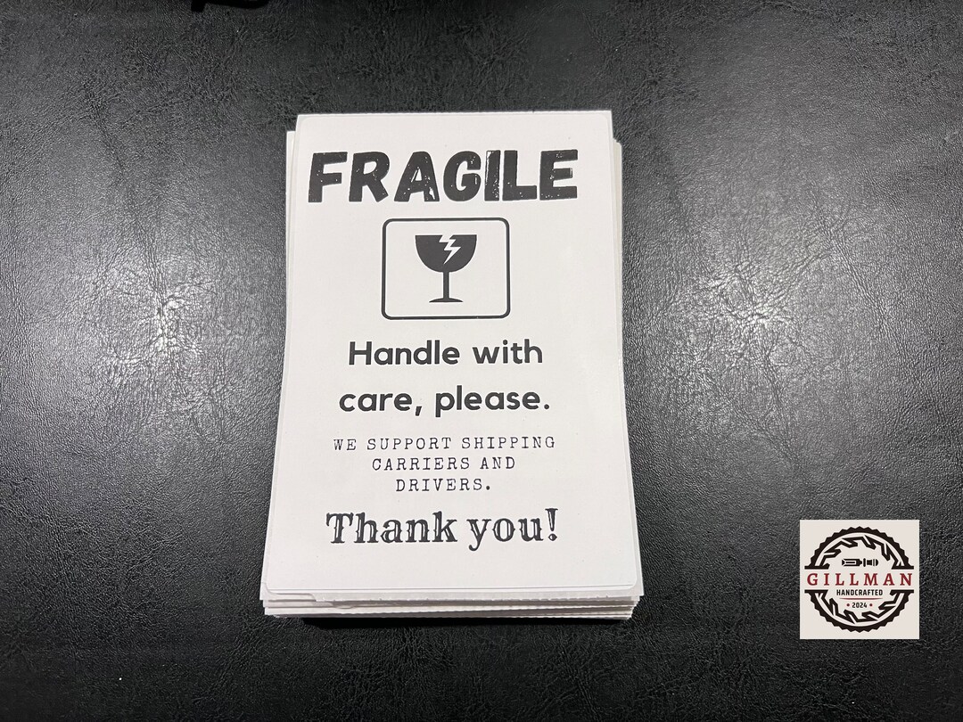 50 Fragile Shipping Label Sticker, Fragile Thermal Stickers, Handle ...