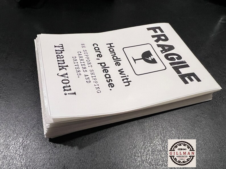 50 Fragile Shipping Label Sticker, Fragile Thermal Stickers, Handle ...