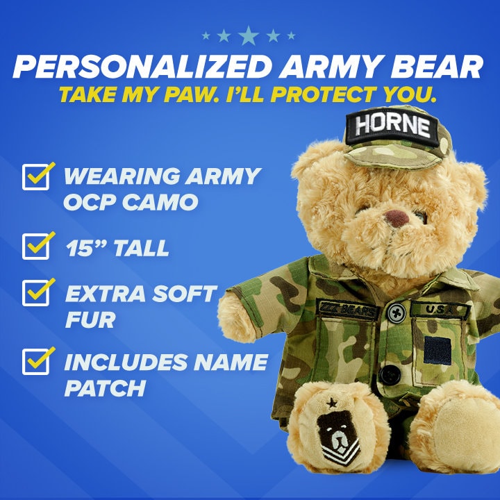 Personalized Army Teddy Bear - Etsy