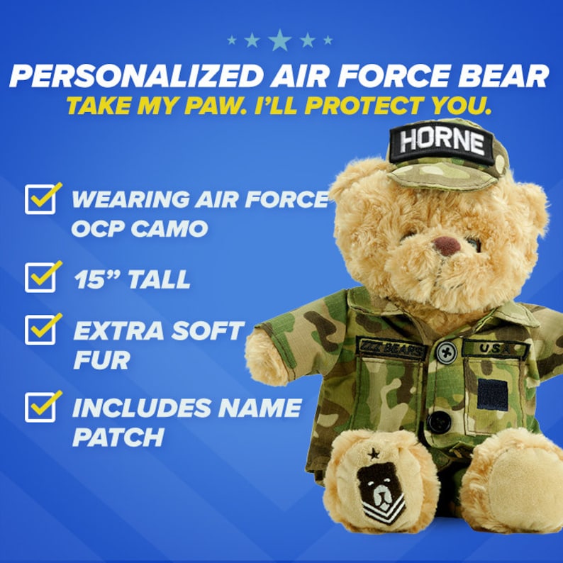 Personalized Air Force Teddy Bear - Etsy