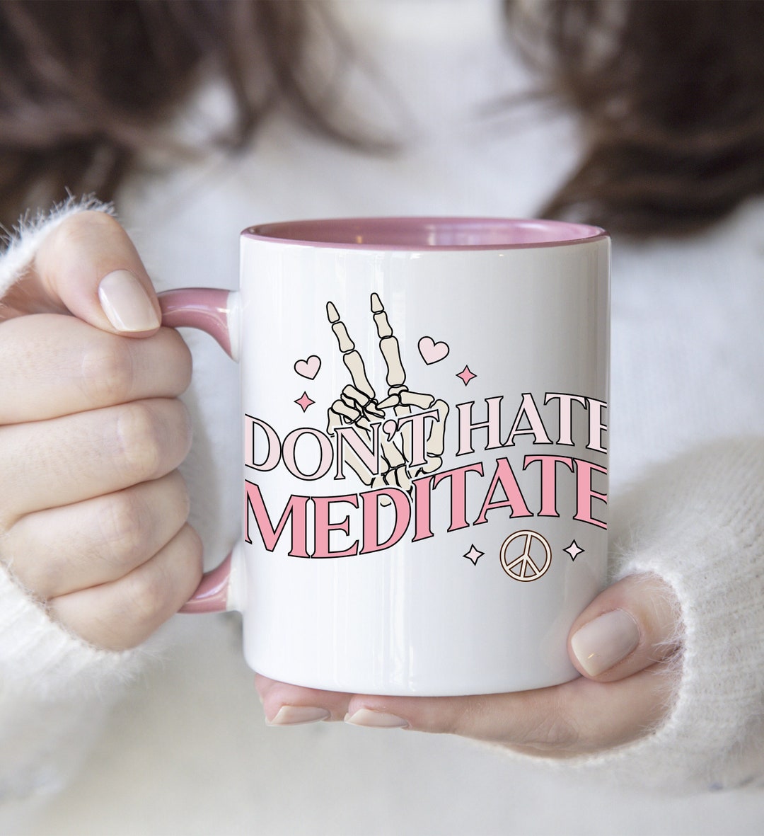 Meditation Mug Gift for Yoga Lovers Mindfulness Self Care Gift Skeleton ...