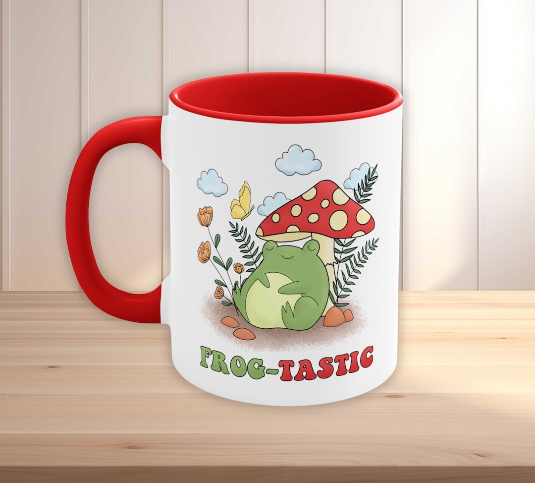Cute Frog Mug Cottagecore Frog Cup Mushroom Coffee Mug Man I Love Frogs ...
