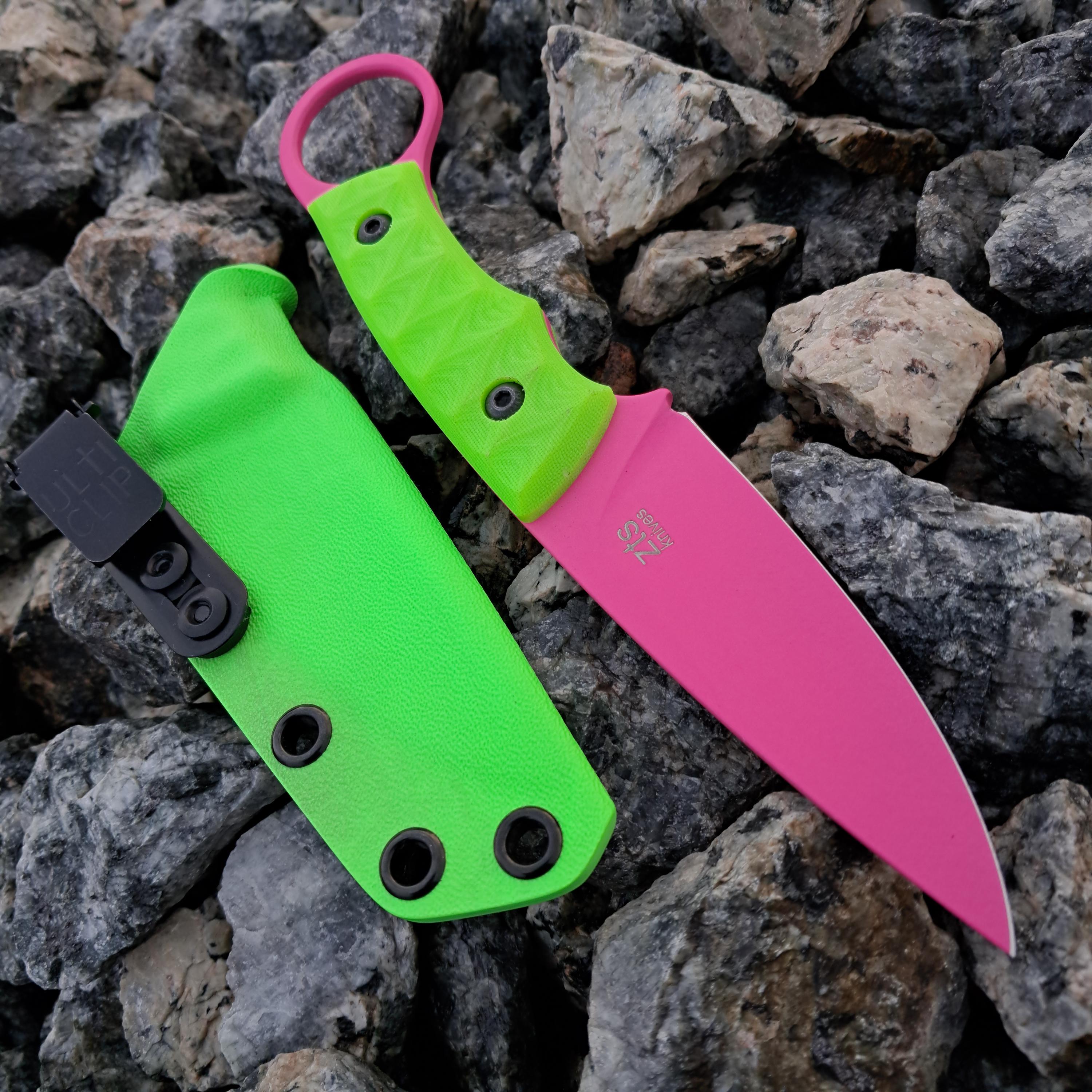 EDC Tactical Ring Knife Fixed Blade Handmade Micarta Handle Kydex ...