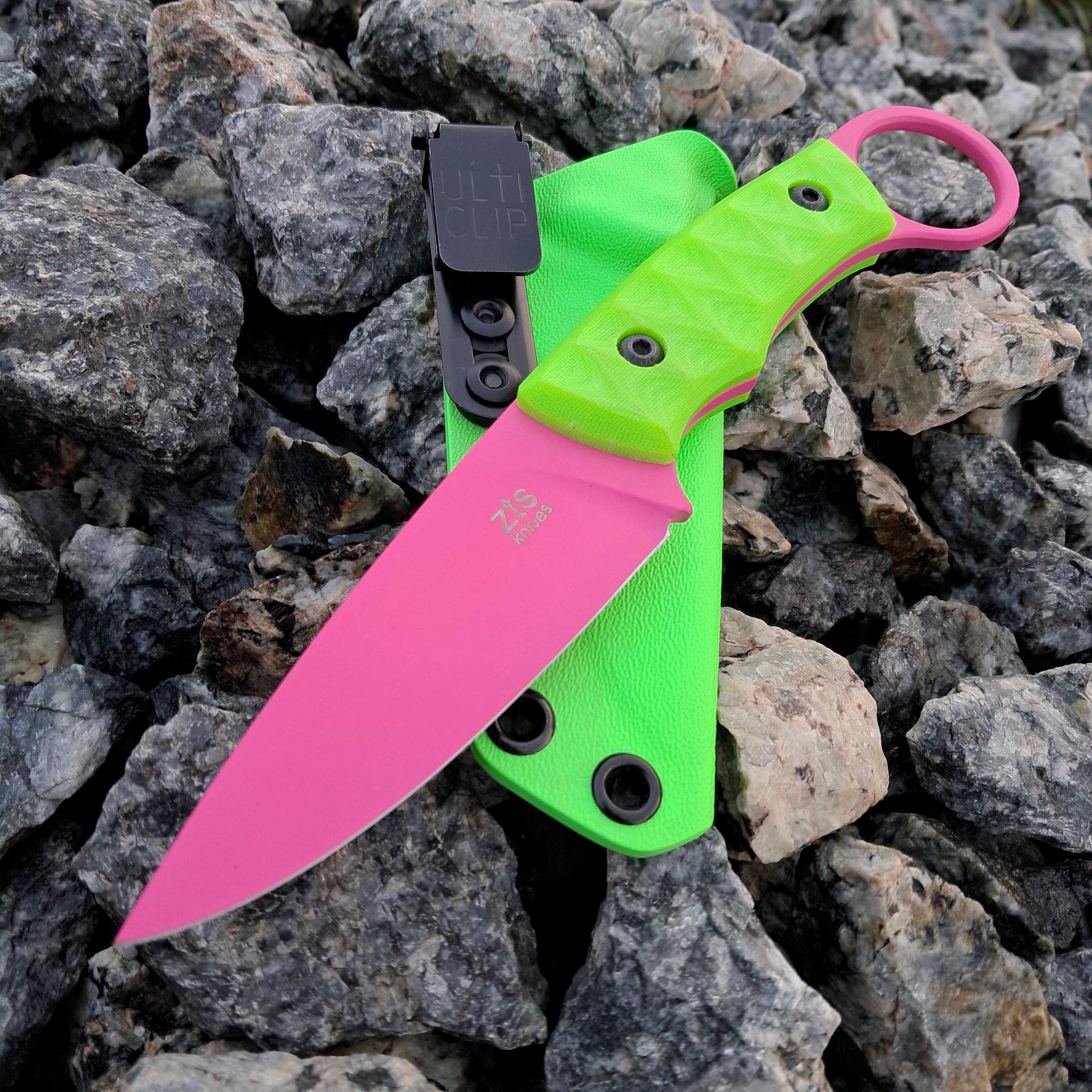 EDC Tactical Ring Knife Fixed Blade Handmade Micarta Handle Kydex ...