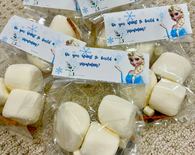 Frozen Themed Elsa Party Favor Toppers - Do You Want to Build a Snowman ...