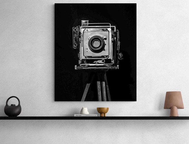Vintage Camera Print, Black White Rustic Wall Art, Cabin Decor, Antique ...