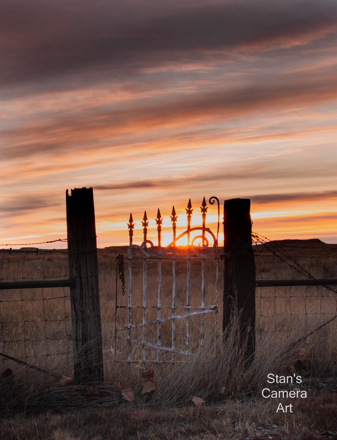 Rustic Iron Gate Print, Rustic Wall Art, Cabin Wall Decor, Iron Gate ...