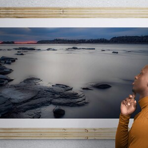 Long Sunset Print, Rustic Wall Art, Cabin Wall Decor, Rural River ...