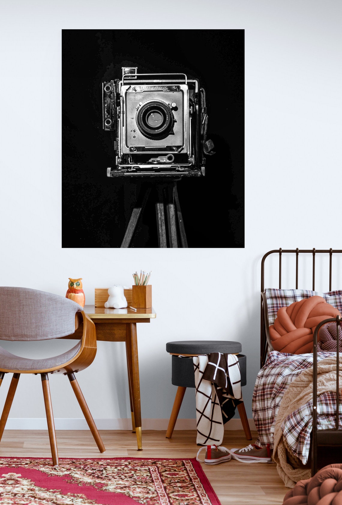 Vintage Camera Print, Black White Rustic Wall Art, Cabin Decor, Antique ...