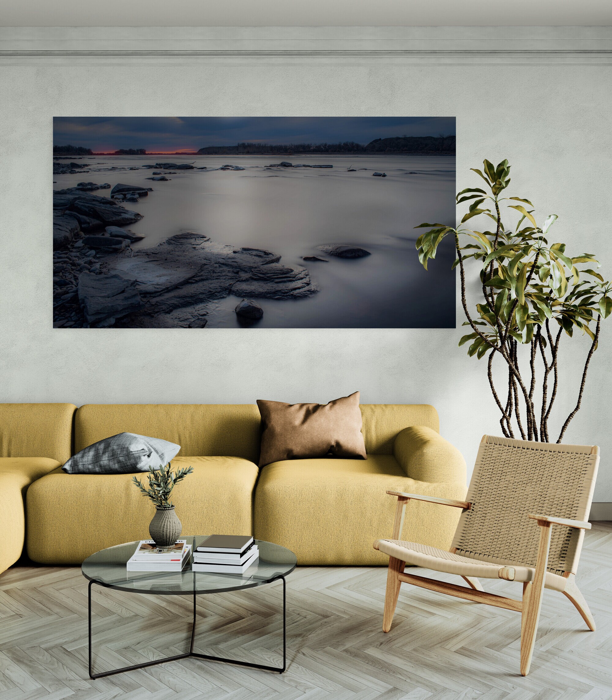 Long Sunset Print, Rustic Wall Art, Cabin Wall Decor, Rural River ...