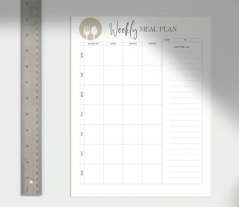 Printable Weekly Menu Planner and Grocery List - Etsy