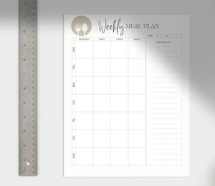 Printable Weekly Menu Planner and Grocery List - Etsy