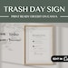 Editable Airbnb Trash Day Sign | Printable Short Term Rental Signs ...